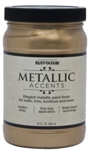 rust-oleum 253537 metallic accents paint, quart, soft gold