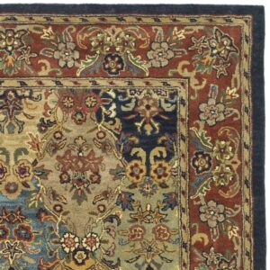 SAFAVIEH Heritage Collection Area Rug - 6' x 9', Multi & Burgundy, Handmade Traditional Oriental Wool, Ideal for High Traffic Areas in Living Room, Bedroom (HG911A)