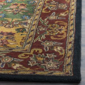 SAFAVIEH Heritage Collection Area Rug - 6' x 9', Multi & Burgundy, Handmade Traditional Oriental Wool, Ideal for High Traffic Areas in Living Room, Bedroom (HG911A)