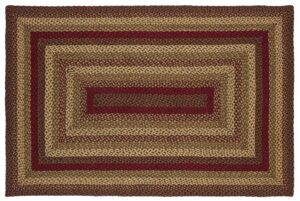 ihf home decor | cinnamon premium braided collection | primitive, rustic, farmhouse| jute/cotton | 30 days risk free | accent rug/door mat | wine, natural and shade of browns | 36"x60" rectangle