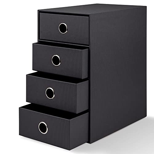 Rossler Soho 4 Drawer Filing Storage Box - Black