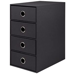 rossler soho 4 drawer filing storage box - black