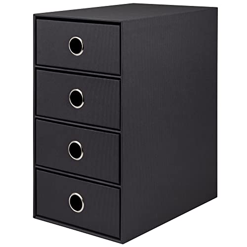 Rossler Soho 4 Drawer Filing Storage Box - Black