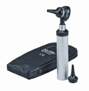 kawe combilight professional c10 otoscope, 3x magnification, includes dimmable rheostat and carrying bag, silver