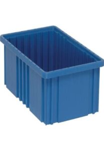 quantum dg92060bl dividable grid storage containers (6' h x 10 7/8' w x 16 1/2' d) [set of 8] color: blue