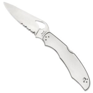 spyderco byrd cara cara 2 knife with 3.75" steel blade and durable stainless steel handle - combinationedge - by03ps2