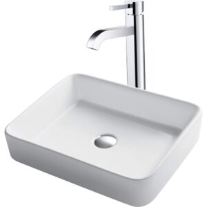 kraus c-kcv-121-1007orb white rectangular ramus single lever