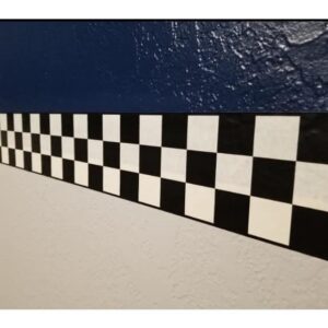 Checkered Flag Cars Wallpaper Border-4.5 Inch (Black Edge)