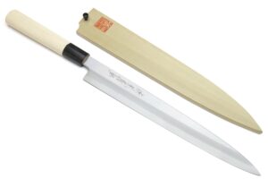 yoshihiro shiroko high carbon steel kasumi yanagi magnolia handle sushi sashimi chef knife (9.5" (240mm))