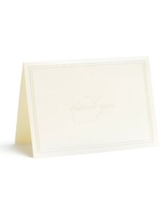 gartner studios pearl ivory thank you cards, 3.5” x 5”, set of 50, includes envelopes (61505)