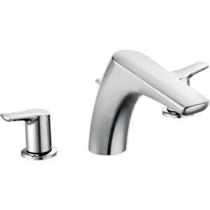 moen t986 method two-handle low arc roman tub faucet without valve, chrome