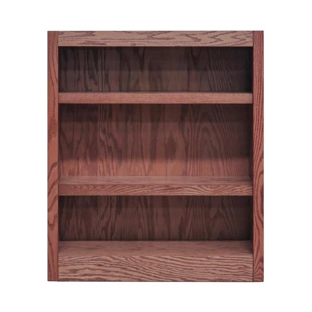 Concepts In Wood Midas Three Shelf Bookcase 36" H Medium Oak Finish