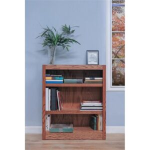 Concepts In Wood Midas Three Shelf Bookcase 36" H Medium Oak Finish