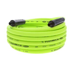 flexzilla air hose, 3/8 in. x 35 ft., 1/4 in. mnpt fittings, heavy duty, lightweight, hybrid, zillagreen - hfz3835yw2