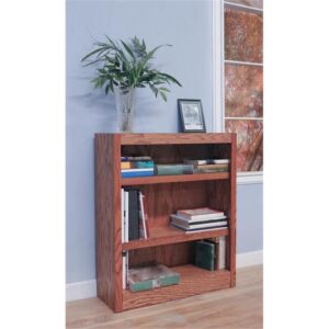 Concepts In Wood Midas Three Shelf Bookcase 36" H Medium Oak Finish