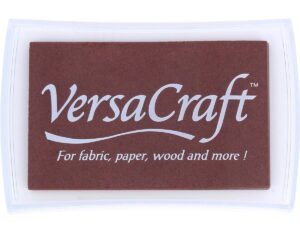 tsukineko full-size versacraft fabric and home decor crafting pigment inkpad, chocolate