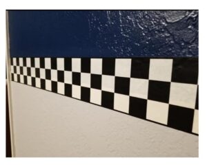 checkered flag cars wallpaper border-4.5 inch (black edge)