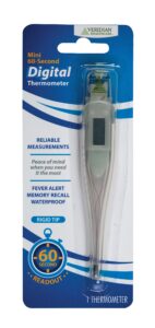 veridian healthcare digital thermometer | 60-second readout | fahrenheit measurements | rigid tip | fever alert | one-year warranty