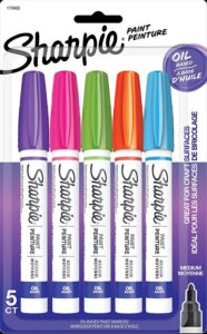 sharpie oil-based paint markers, medium point, bright colors, 5 count - great for rock painting