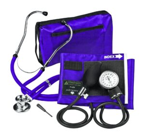 veridian healthcare prokit™ aneroid sphygmomanometer with sprague scope, adult, purple