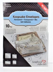 scrapbook adhesives keepsake envelopes 10/pkg-4 small, 3 medium, 2 large & 1 jumbo