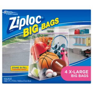 ziploc big bags clothes and blanket storage bags for closet organization, protects from moisture, xl, 4 count