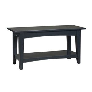 alaterre furniture shaker cottage bench with shelf, 36" w, charcoal gray