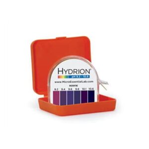 micro essential lab mf-1610 hydrion microfine short range ph test paper dispenser, 9.2 - 10.6 ph, double roll