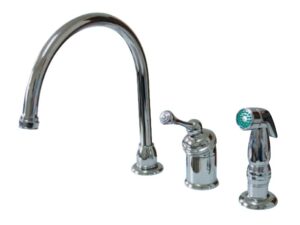 kingston brass kb3811blsp buckingham kitchen faucet with sprayer, 8-3/4-inch, polished chrome