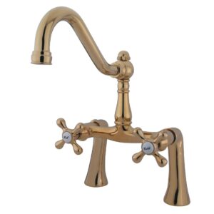 kingston brass ks3232ax restoration clawfoot tub faucet, polished brass