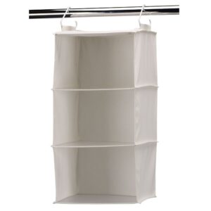 household essentials 311342 hanging closet organizer | 3 pocket shelves | natural canvas