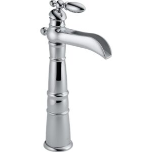 delta faucet victorian vessel sink faucet, single hole bathroom faucet, single handle bathroom faucet chrome, waterfall faucet, chrome 754lf