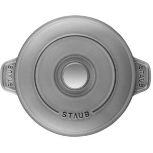 staub 40509-578 round hot plate, gray, 7.9 inches (20 cm), both hands, casting, enamel, shallow type, induction compatible