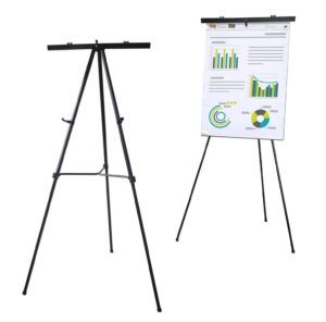 lightweight aluminum flip-chart presentation easel, 70 inches, black