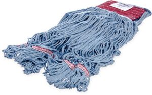 carlisle foodservice products 369454b14 looped-end mop head with red band, large, blue