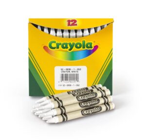 crayola crayons, white, single color crayon refill, 12 count bulk crayons, school supplies