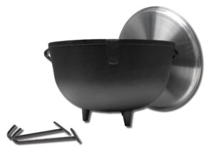 king kooker 5940 10-gallon heavy duty cast iron jambalaya pot with feet and aluminum lid