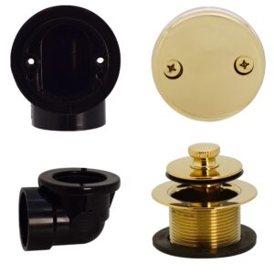 westbrass twist & close sch. 40 abs plumber's pack with two-hole elbow, polished brass, d544-01