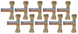 loving pets dlv4706 10-pack natures choice natural pressed rawhide bones for dogs, 6-1/2-inch