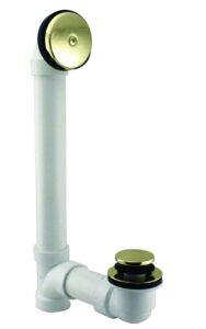 westbrass tip-toe sch. 40 pvc bath waste with one-hole elbow, polished brass, d49321-01