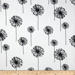 premier prints dandelion cotton duck white/black, fabric by the yard