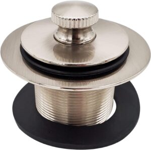 westbrass twist & close 1-3/8" npsm fine thread bath drain, stainless steel, d331-f-20