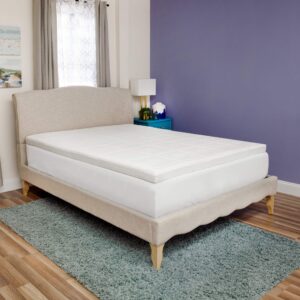 sensorpedic luxury extraordinaire 3-inch quilted memory foam mattress topper, twin size, white