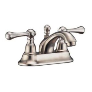 ana bath solid brass construction two handle 4" centerset lavatory faucet, pvd brushed nickel finish