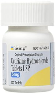 rising pharma - cetirizine hcl 5 mg - antihistamine seasonal allergy tablets - 100 tablets