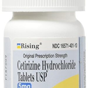 Rising Pharma - Cetirizine HCL 5 mg - Antihistamine Seasonal Allergy Tablets - 100 tablets