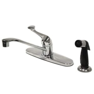 kingston brass kb572 chatham single lever handle kitchen faucet with side sprayer, 8-inch, polished chrome