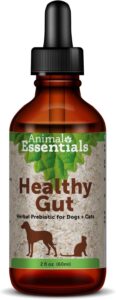 animal essentials healthy gut - herbal prebiotic for dogs & cats, gut health blend, herbal formula, organic human grade herbs, veterinarian recommended, liquid tonic - 2 fl oz