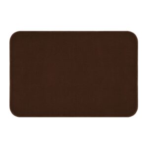 house, home and more skid-resistant carpet indoor area rug floor mat - chocolate brown - 2 feet x 3 feet