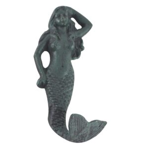 treasure gurus nautical metal mermaid hook antique green decor bath kitchen home decor